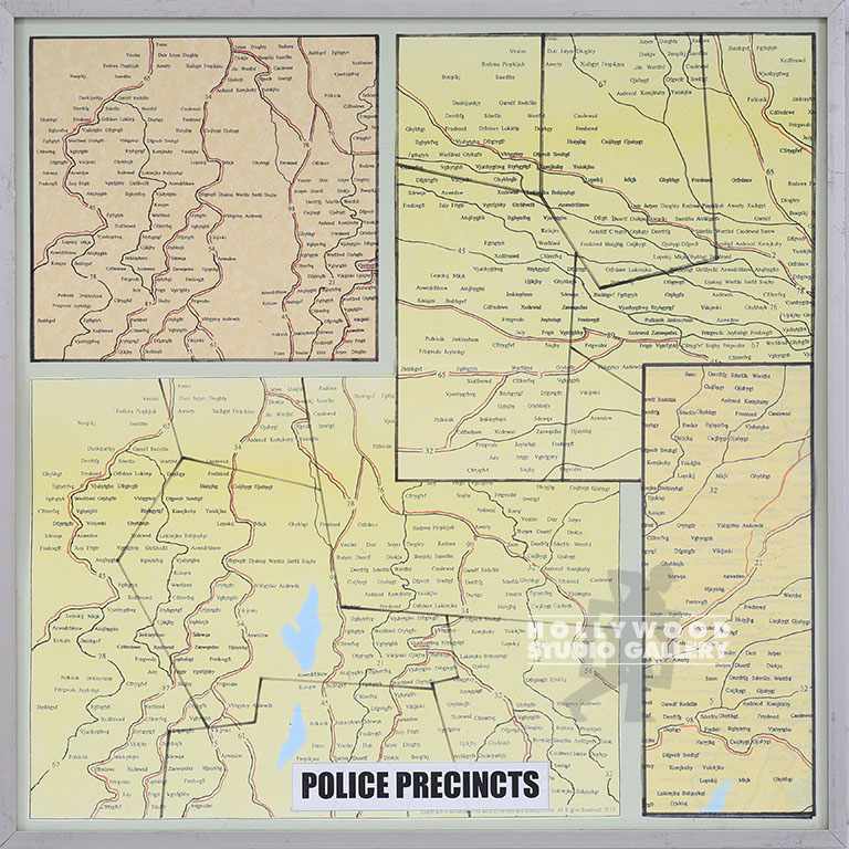 20X20POLICE PRECINCTS MAP/MTL FRAME in Informational